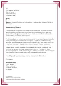 Application for Issuance of Duplicate Bank Passbook from any Bank [5 ...
