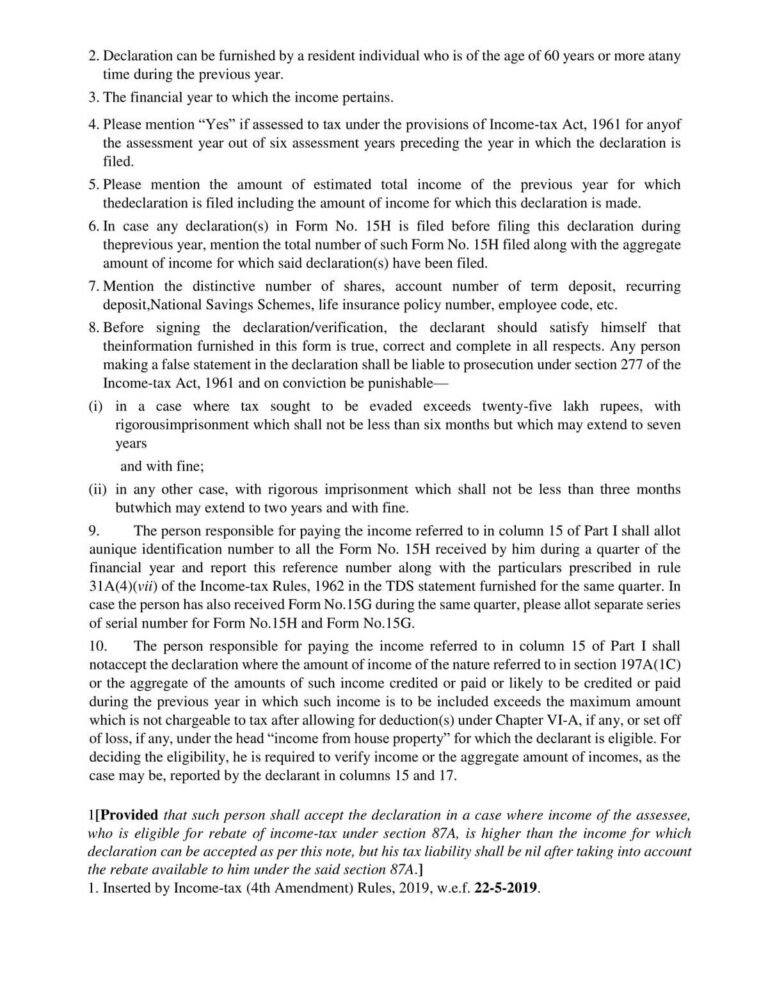 Axis Bank 15H Form Download in PDF