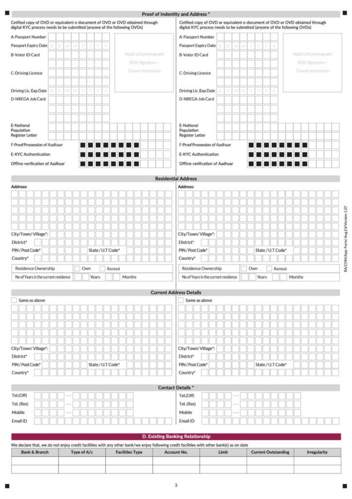 Axis Bank Commodity Power Application Form Download in PDF