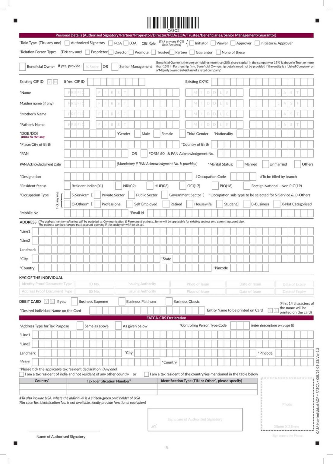Axis Bank Savings and Current Account Opening Form for Non Individual ...