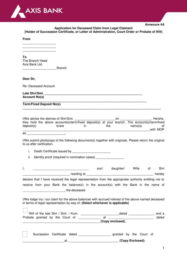 Axis Bank NEFT/RTGS Form Download in PDF