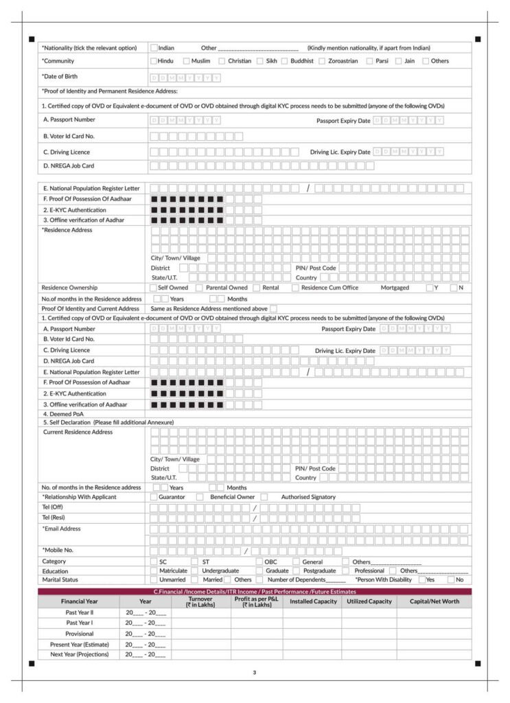 Axis Bank Small Business Banking Application Form Download in PDF