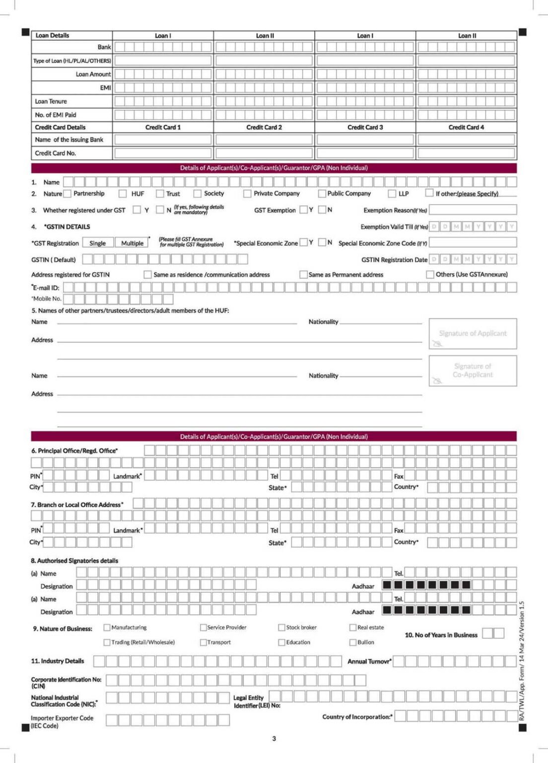 Axis Bank Two Wheeler Loan Application Form Download in PDF
