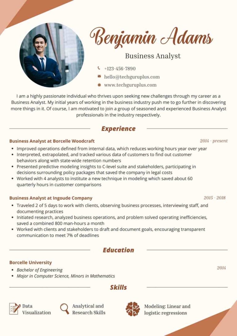 Business Analyst Resume 20 Templates Download in Word (.docx)