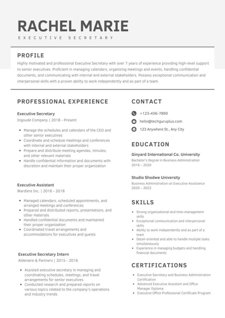 MIS Executive Resume 20 Templates Download in Word (.docx)