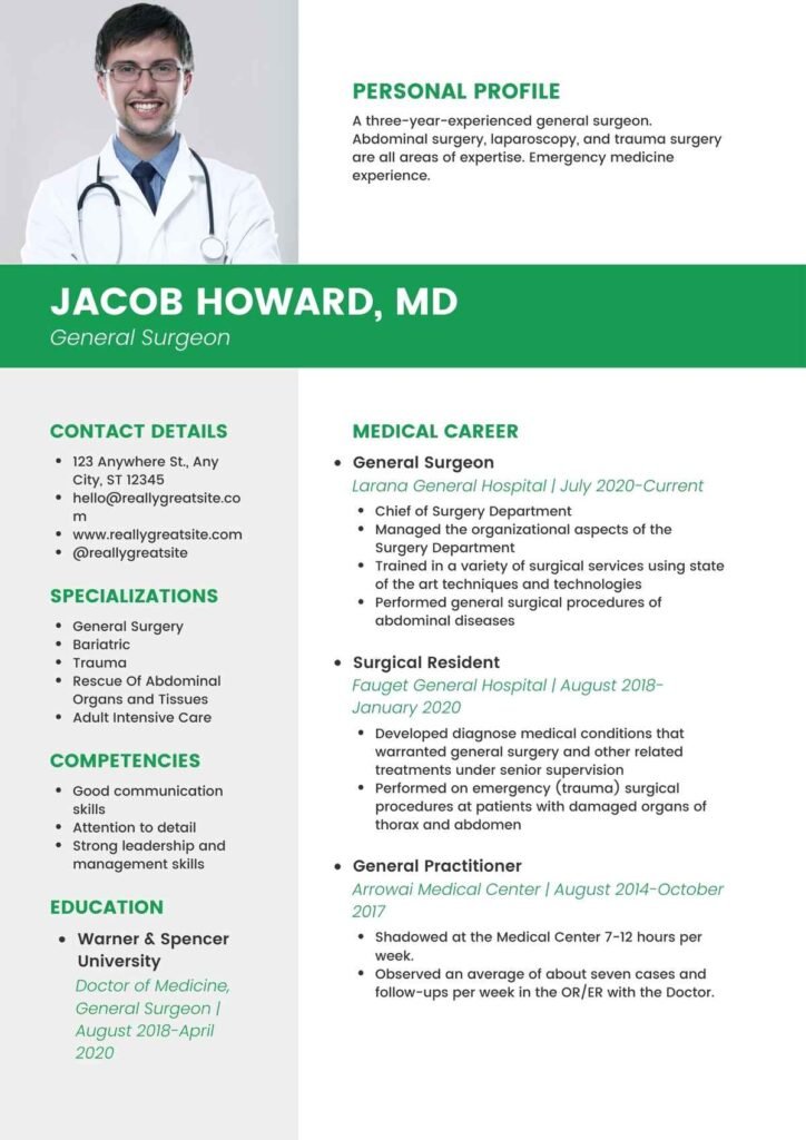 Doctor Resume 20 Templates Download in Word (.docx)