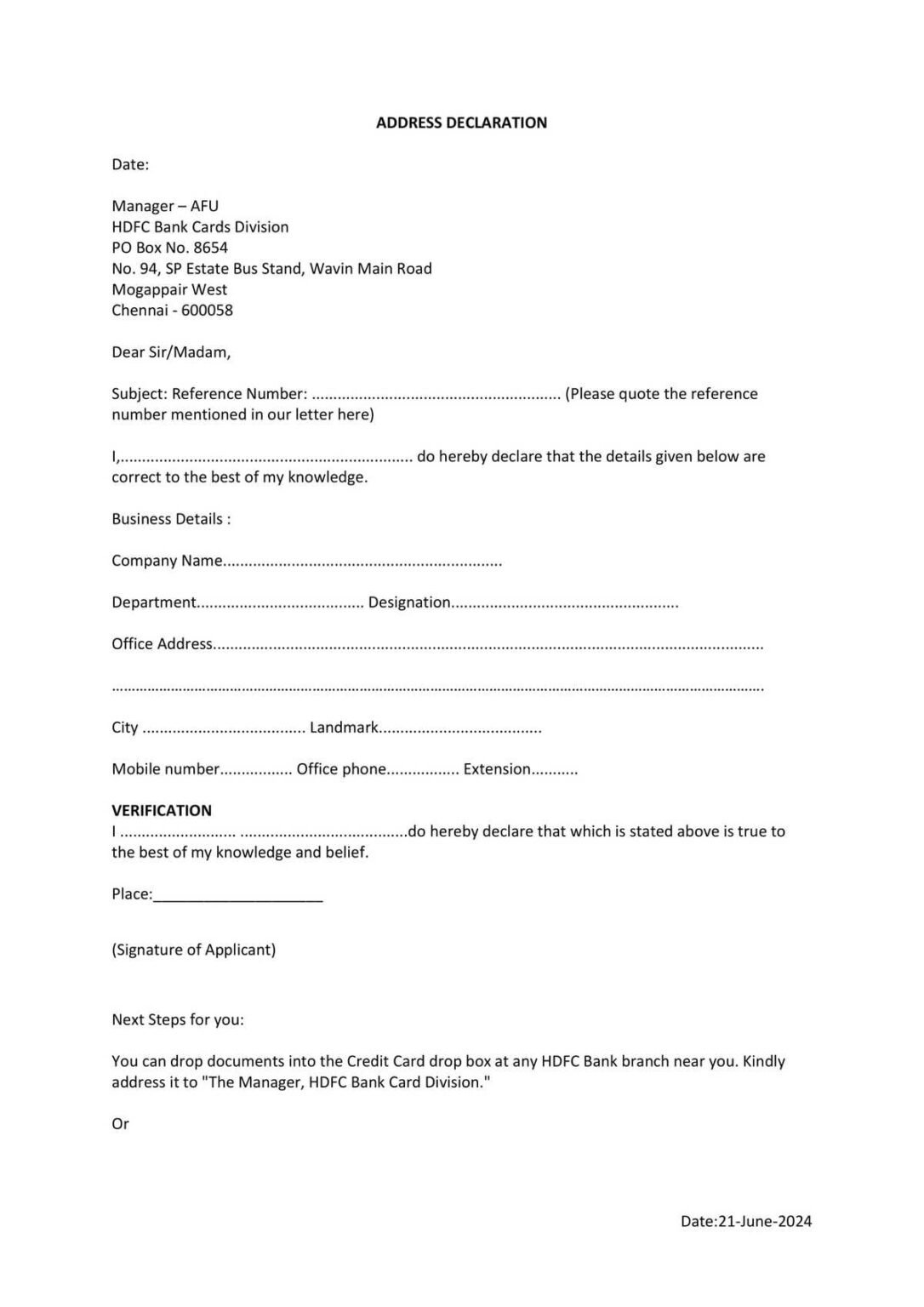 HDFC Bank Change Of Residential Status Of Beneciciary Owner CDSL Form HDFC Bank Change Of Residential Status Of Beneciciary Owner CDSL Form