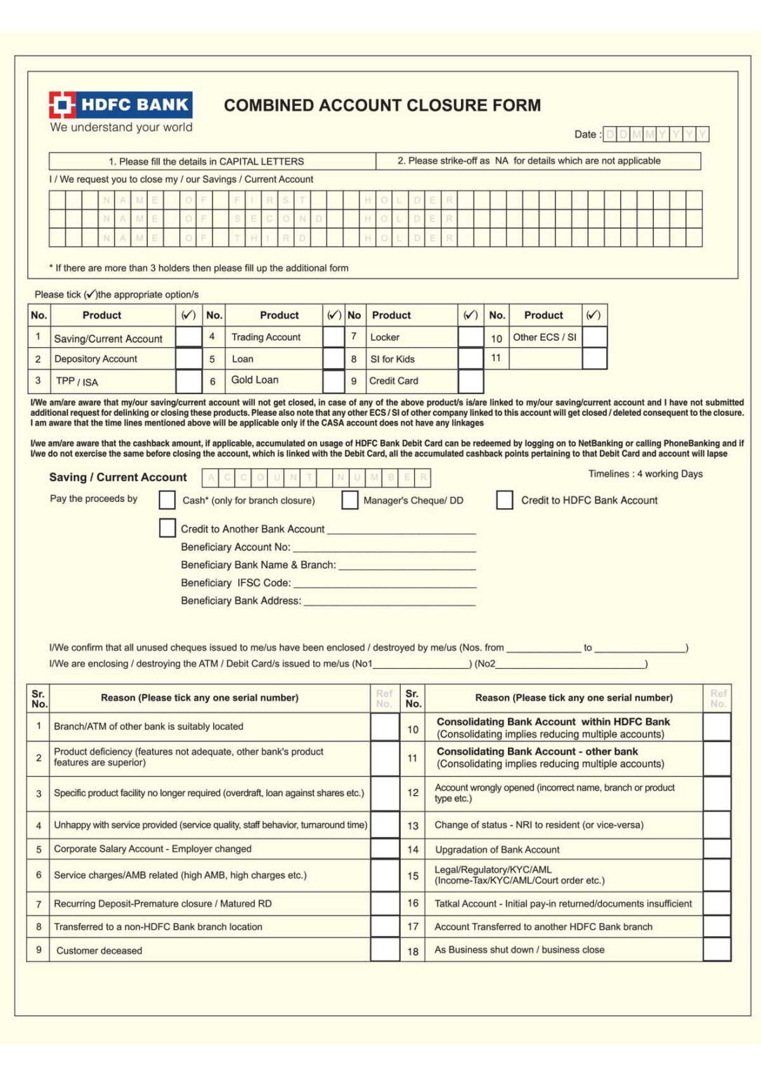HDFC Bank Re KYC Form For Credit Cards Download In PDF HDFC Bank Re KYC Form For Credit Cards Download In PDF
