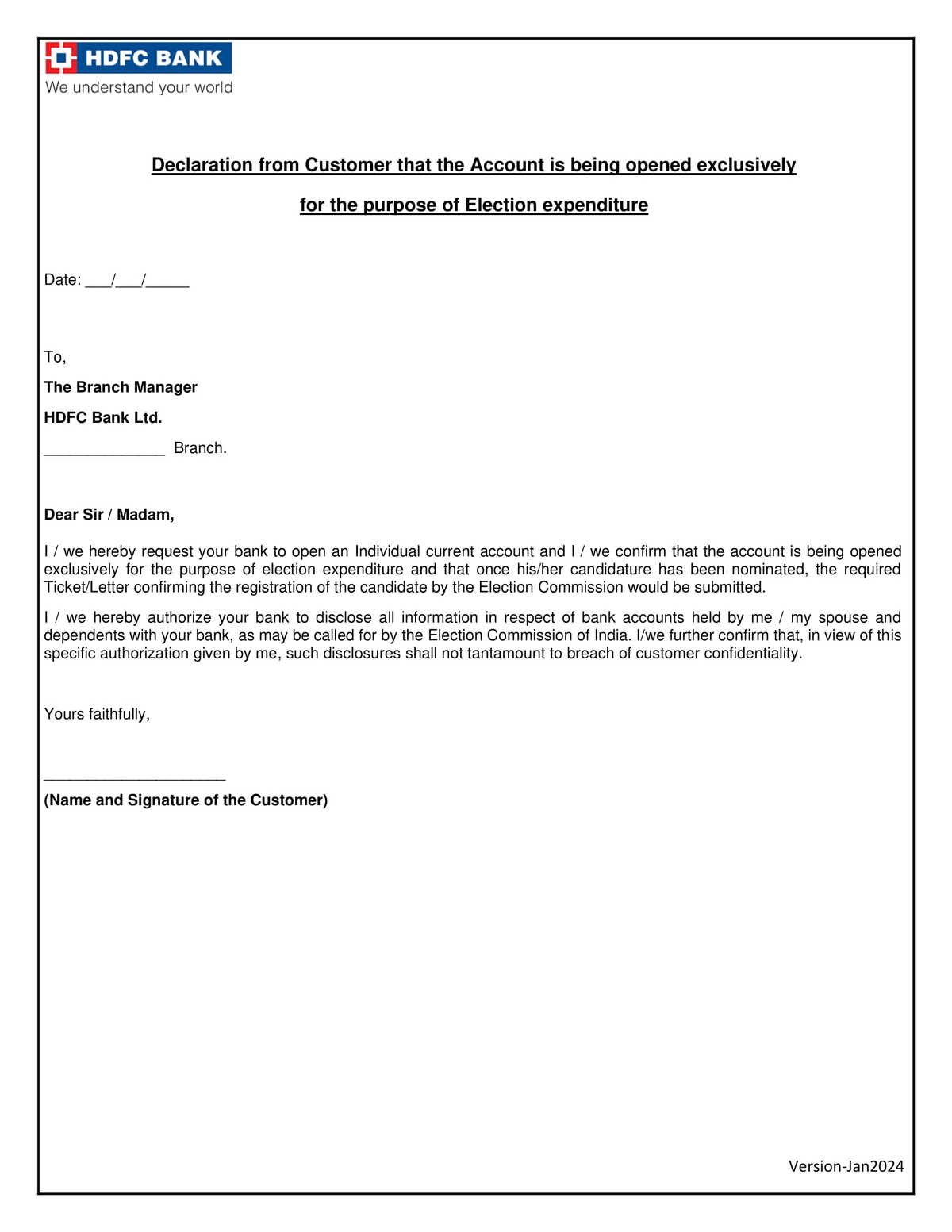 HDFC BANK Form 60 In PDF Download HDFC BANK Form 60 In PDF Download