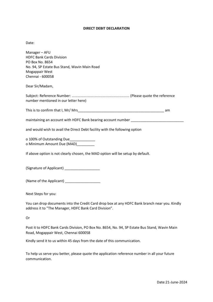 HDFC Bank Name Deletion Form Savings Account & Term Deposits in PDF ...