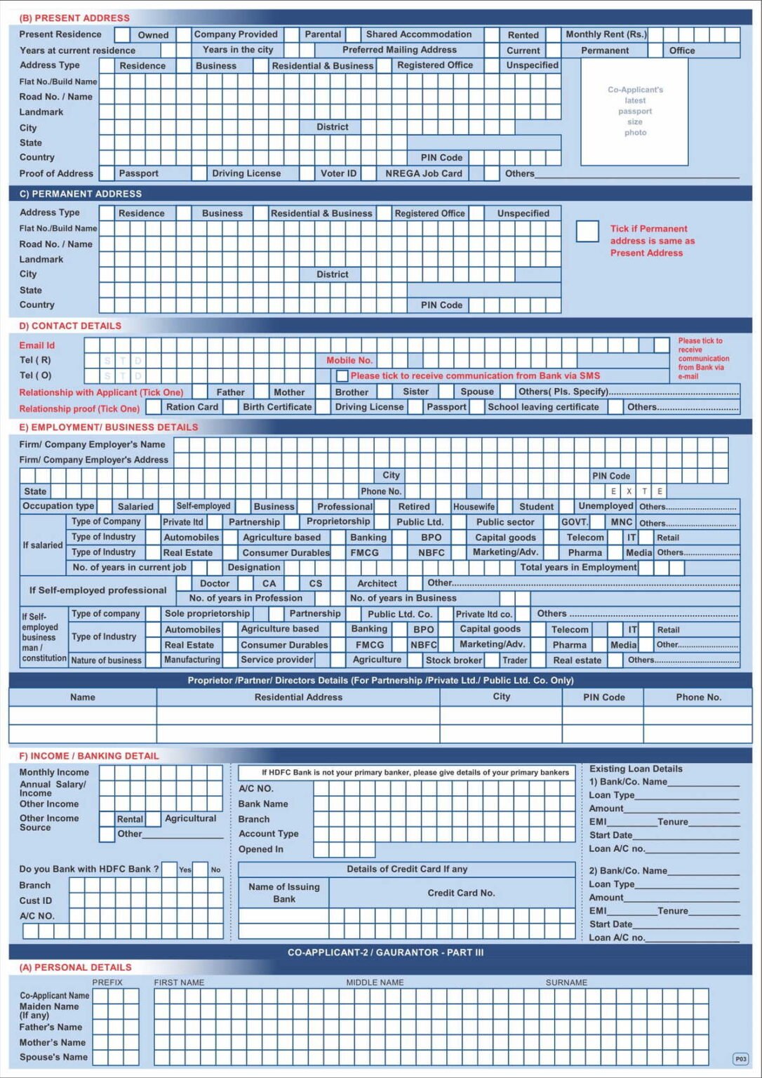 HDFC Bank Education Loan Application Form Download in PDF