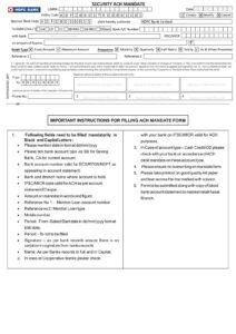 HDFC Bank Filling ACH Mandate Form Download in PDF