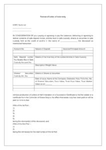 HDFC Bank Format of Claim Application Form from Legal heirs in PDF Download