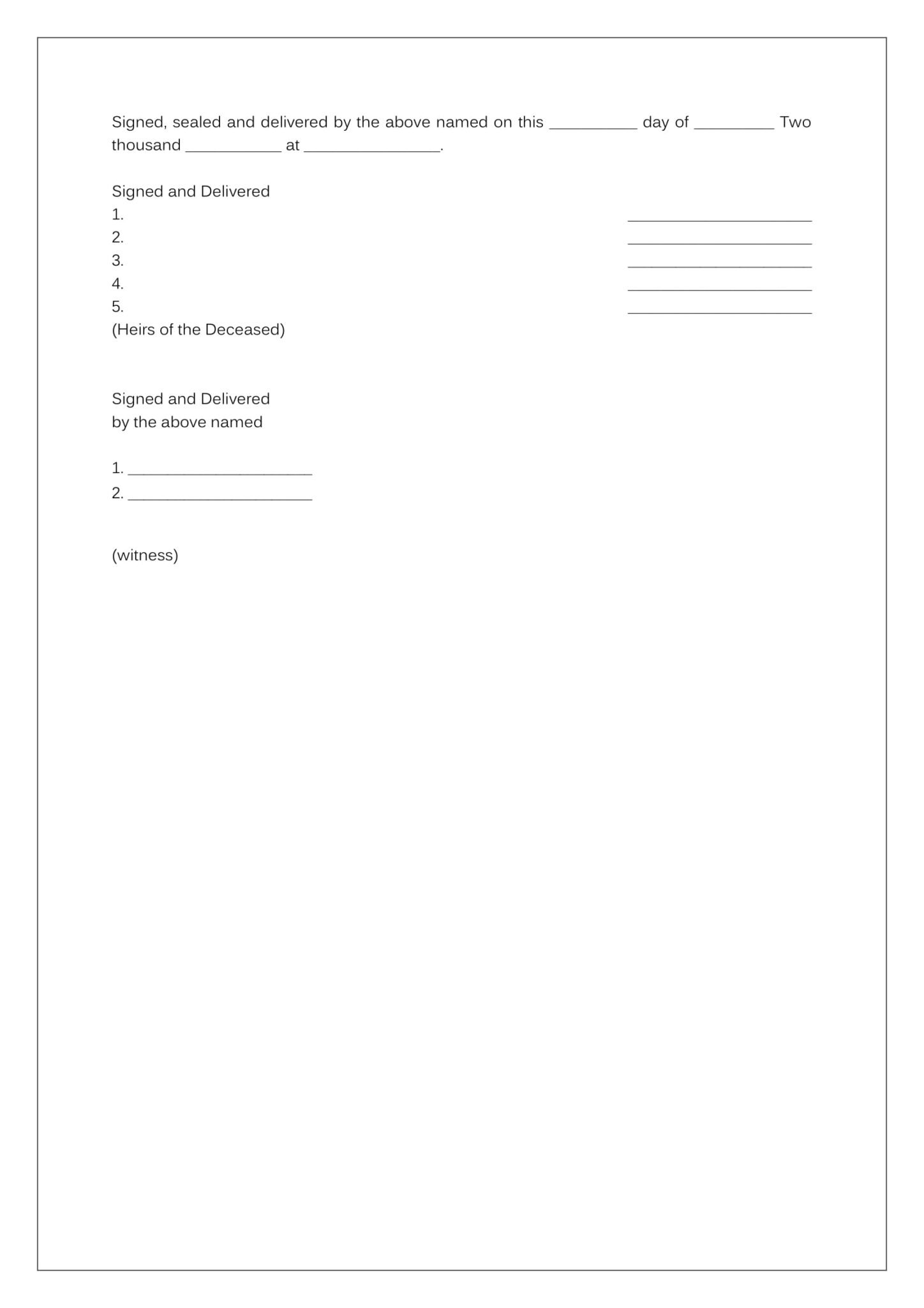 HDFC Bank Format of Claim Application Form from Legal heirs in PDF Download