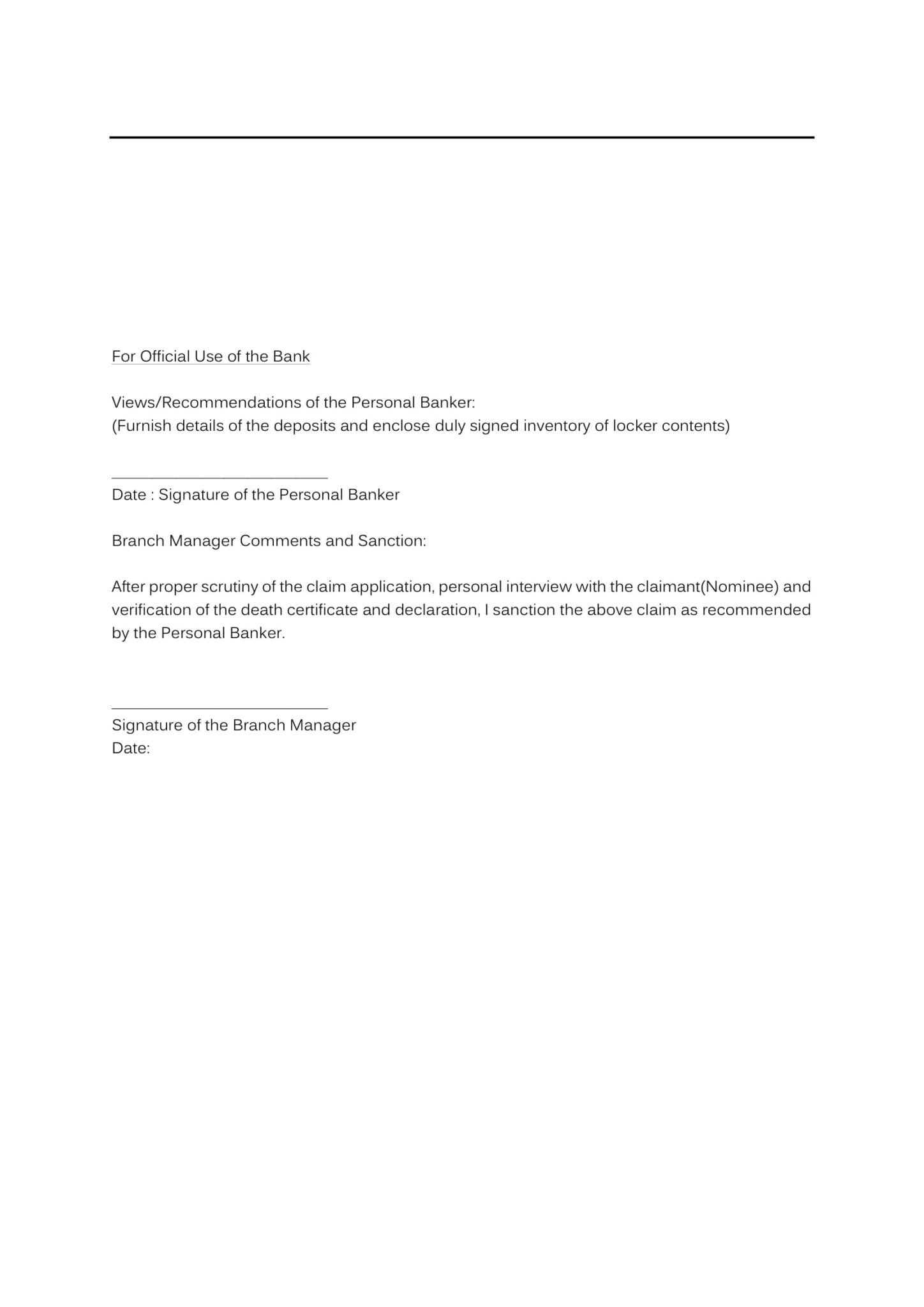 HDFC Bank Format of Claim Applicaton Form From To Be Obtained From ...