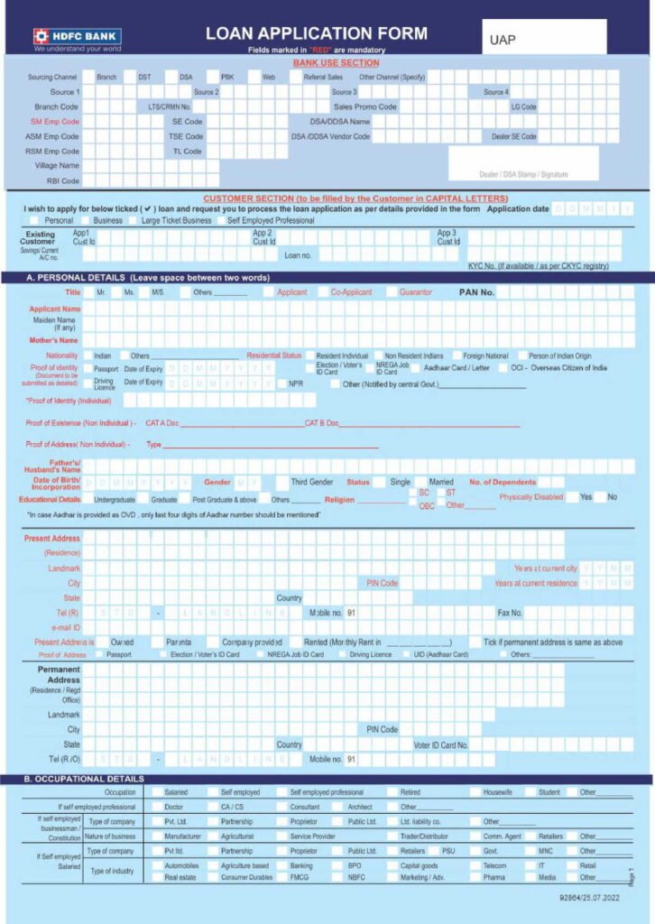 HDFC Bank Product Conversion Form For Savings & Salary Account In PDF ...