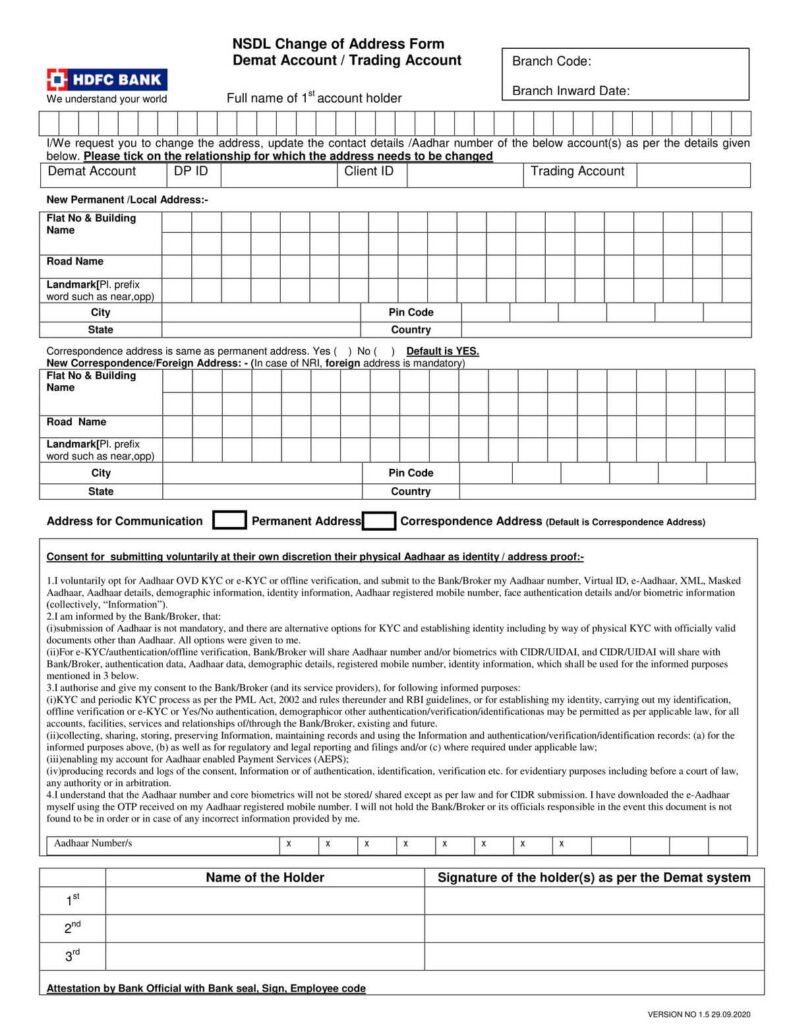 HDFC Bank Extended Annexure CKYC For Non Individual Entities Form