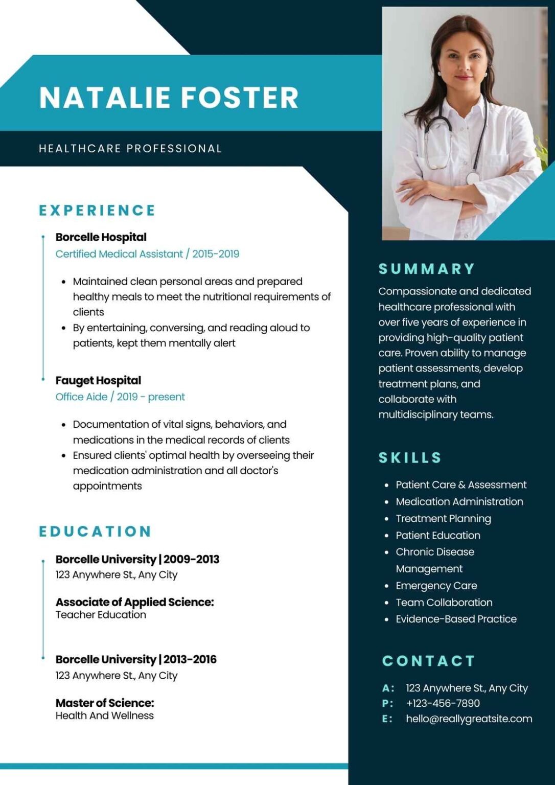 Doctor Resume 20 Templates Download in Word (.docx)