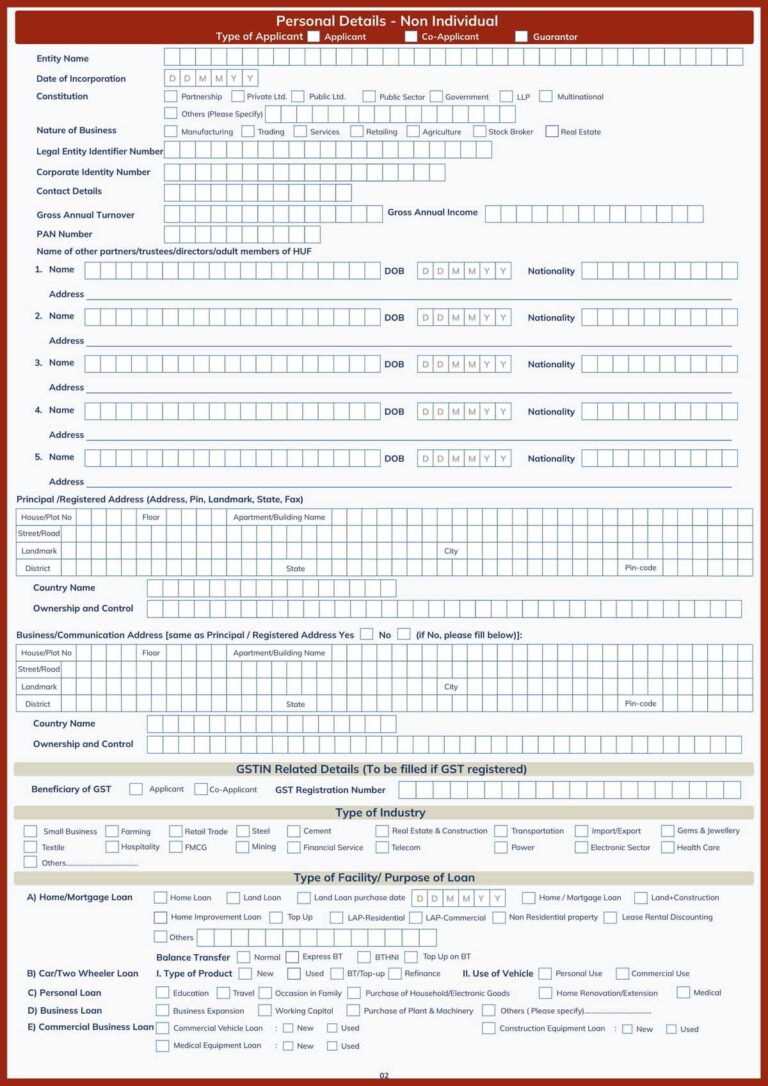 ICICI Bank Home Loan Application Form Download in PDF