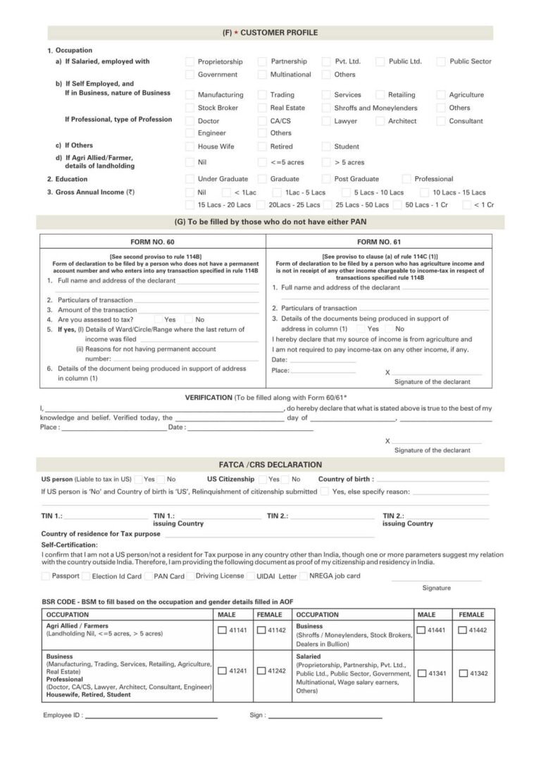 ICICI Bank Joint Holder Customer Relationship Form Download in PDF