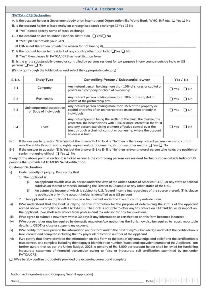 ICICI Bank Non Individual Customer Information Updation Form Download ...