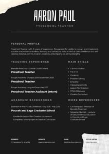 School Teacher Resume 20 Templates Download in Word (.docx)