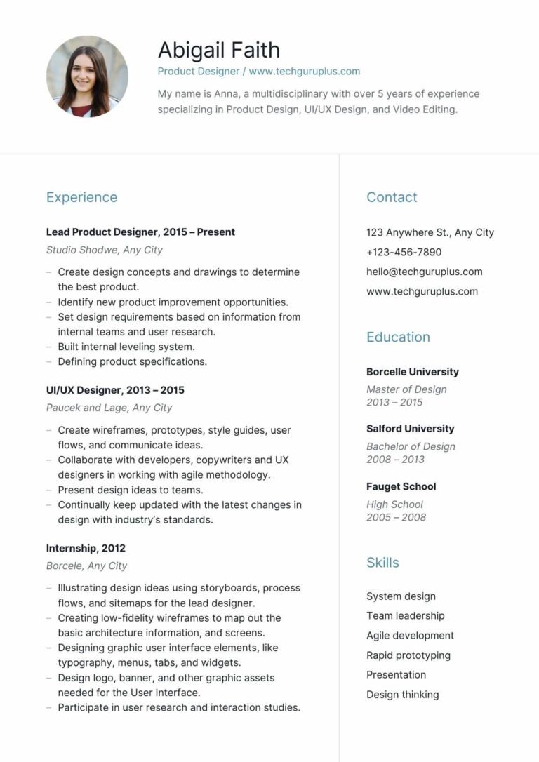Freelancer Resume 20 Templates Download in Word (.docx)