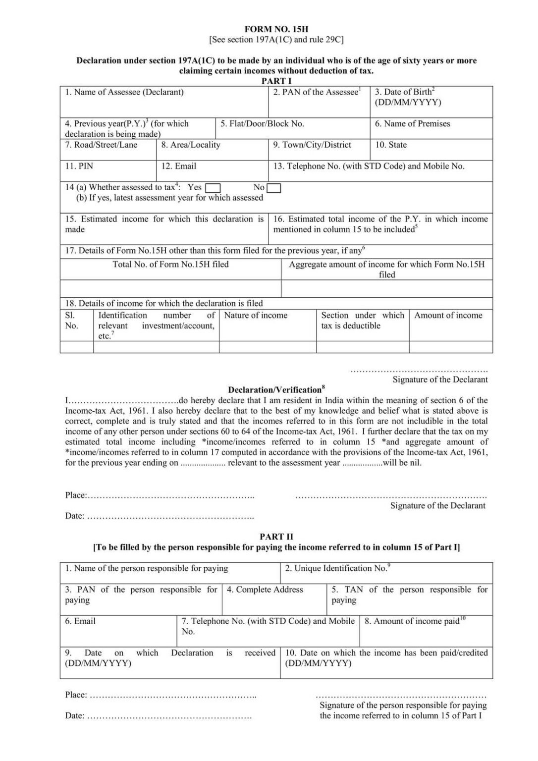 Punjab National Bank Form No 60 Download in PDF