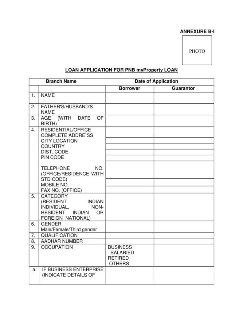 Punjab National Bank Form No 60 Download in PDF