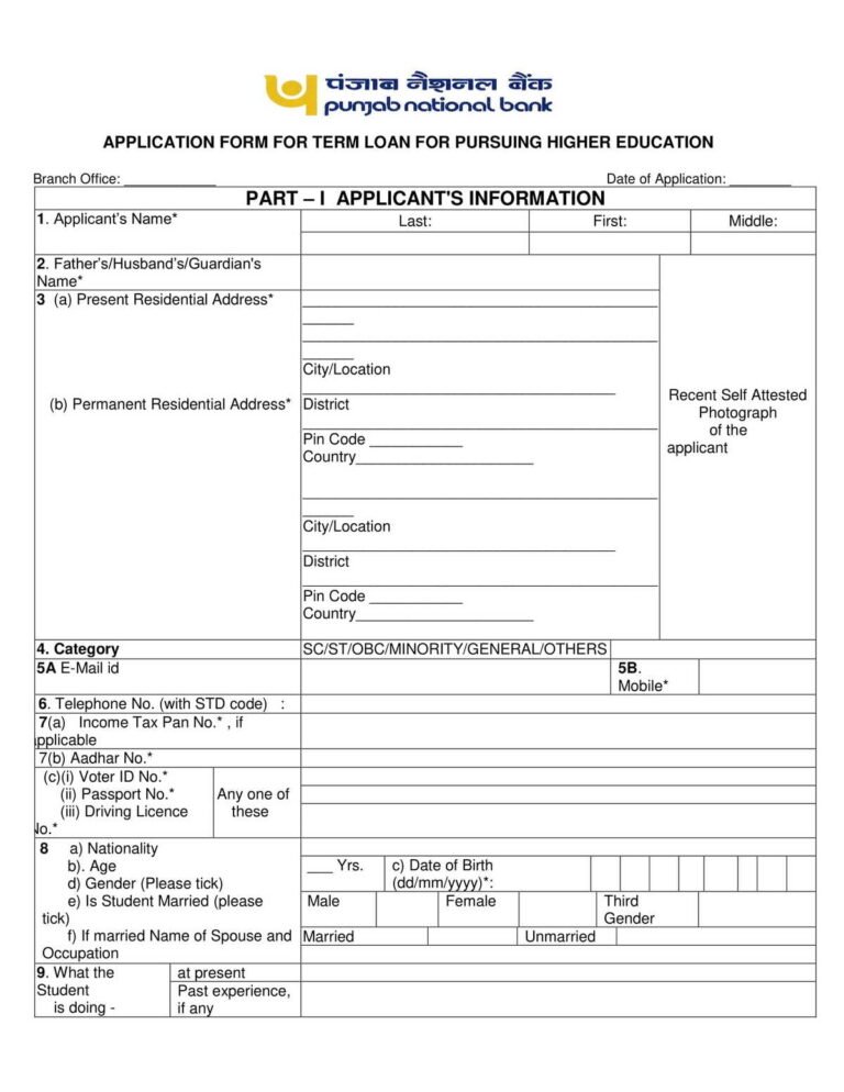 Punjab National Bank Form No 60 Download In PDF Punjab National Bank Form No 60 Download In PDF