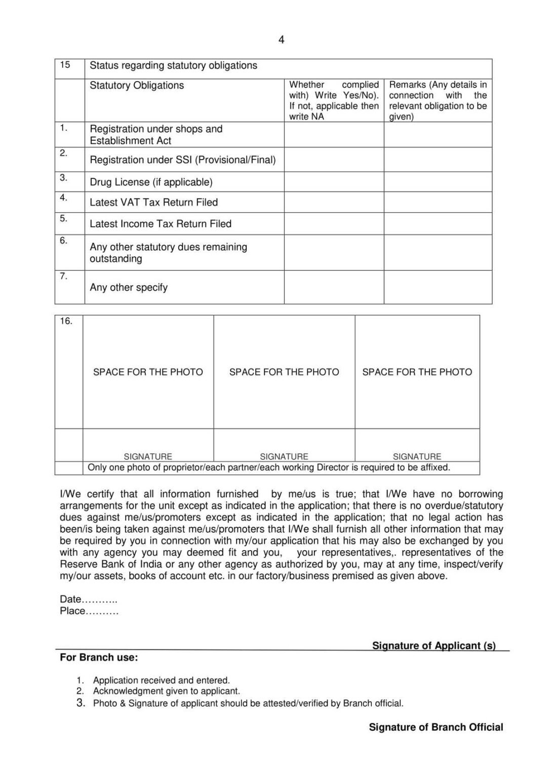 Punjab National Bank MSME Loans Upto 50 Lakh Application Form Download in PDF