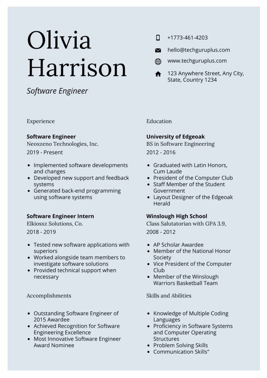 Engineer Resume 20 Templates Download in Word (.docx)