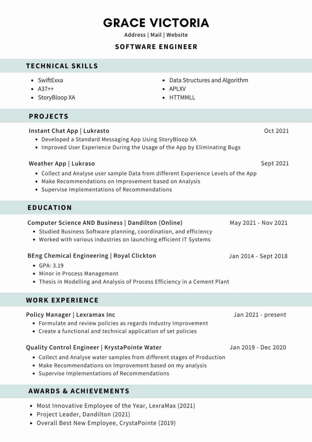 ATS Friendly Resume 20 Templates Download in Word (.docx)