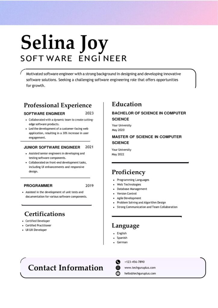 Engineer Resume 20 Templates Download in Word (.docx)