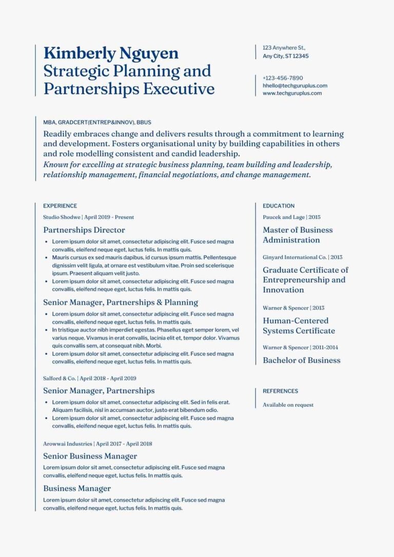MIS Executive Resume 20 Templates Download in Word (.docx)