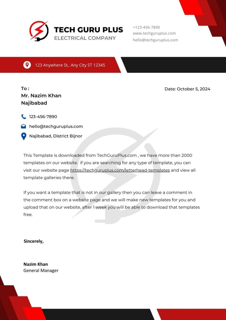Letterpad Format Download (.Doc) FREE