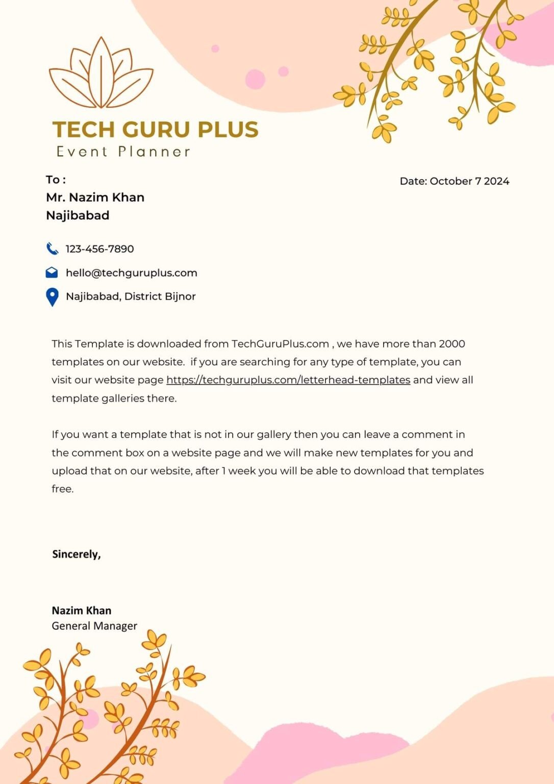 Free Letterhead Templates With Examples (.docx)