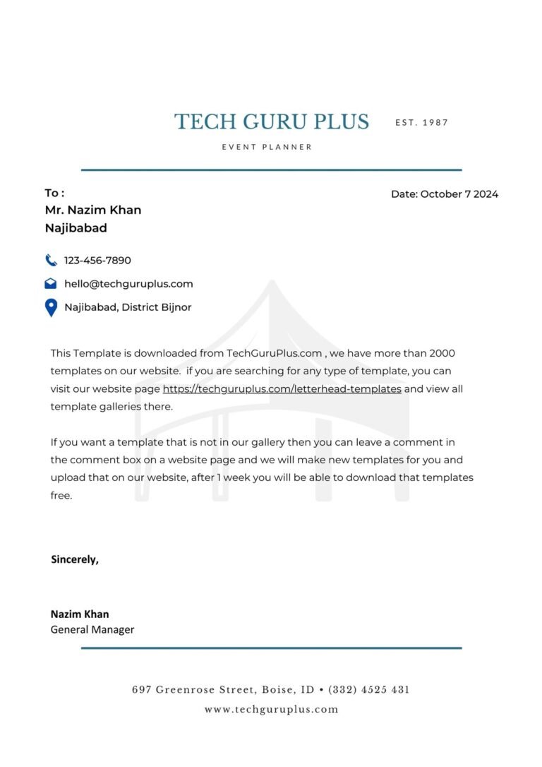 Event Planner Letterhead 20 Templates Download in Word (.docx)