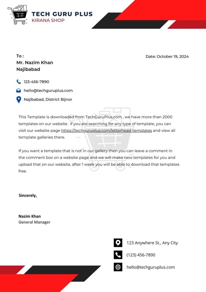 Grocery (Kirana) Shop Letterhead 20 Templates Download in Word (.docx)