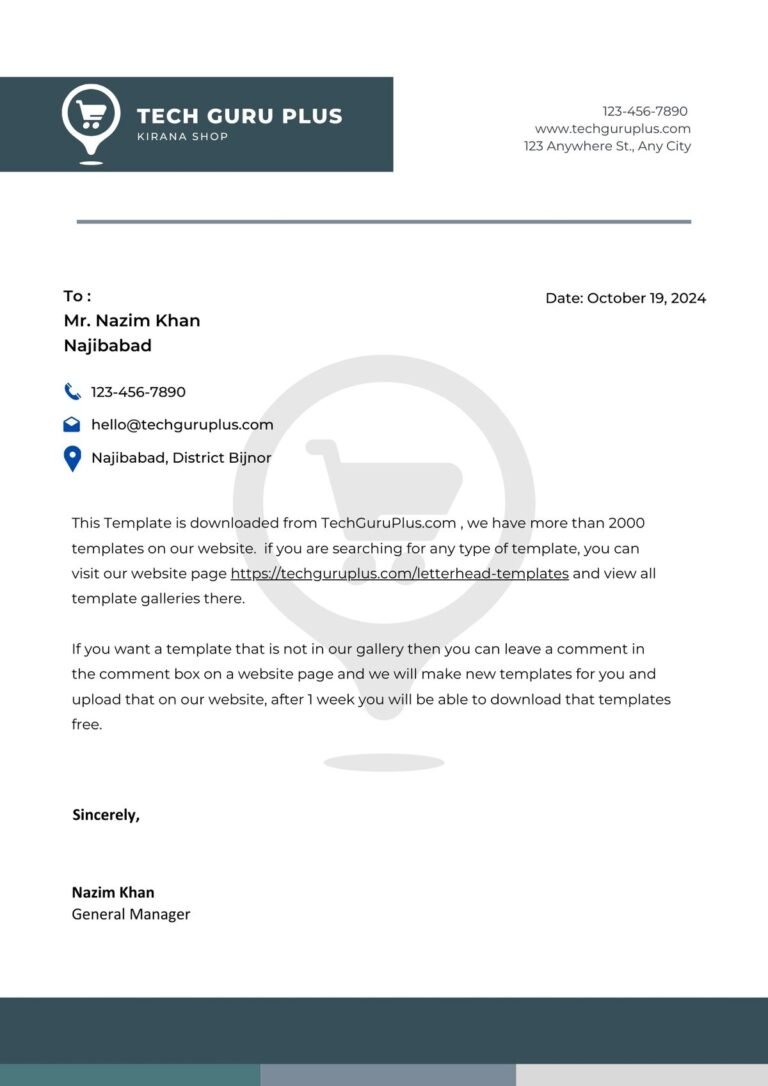 Grocery (Kirana) Shop Letterhead 20 Templates Download in Word (.docx)