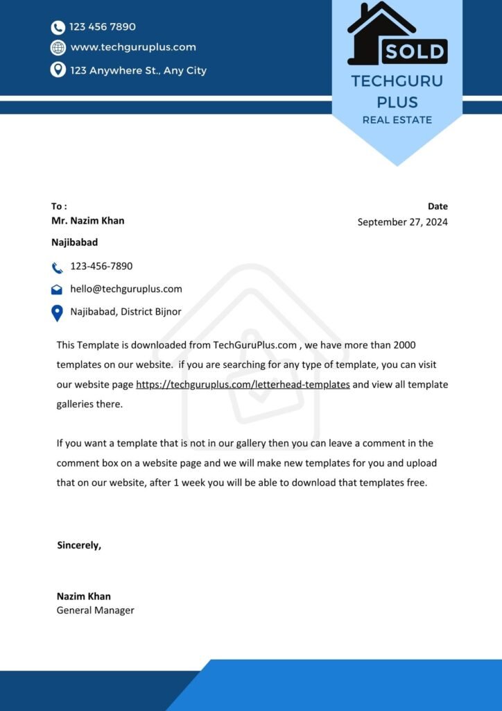 Real Estate Letterhead 20 Templates Download in Word (.docx)