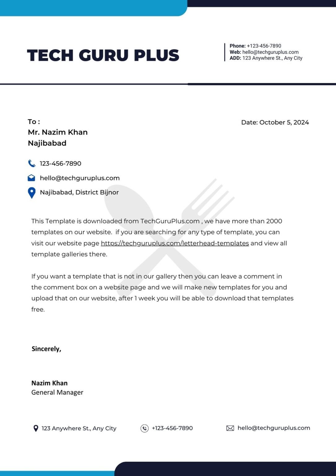 Restaurant Letterhead 20 Templates Download in Word (.docx)