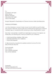 Application for Bank Account Dormancy Activation [5 Format]