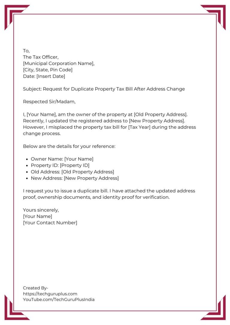 Application for Property Mutation [5 Format]