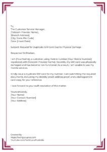 Application for Duplicate SIM Card Issuance [5 Format]