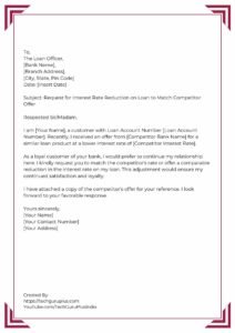 Application for Interest Rate Reduction on Loan [5 Format]