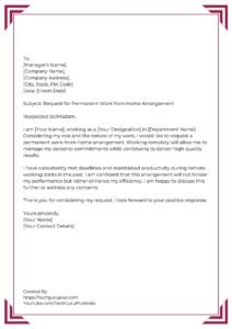Application for Permission to Work from Home [5 Format]