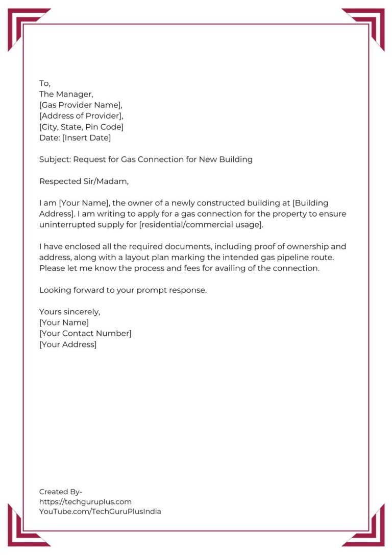 Application for Utility Connections: Electricity, Water, Gas & Internet ...