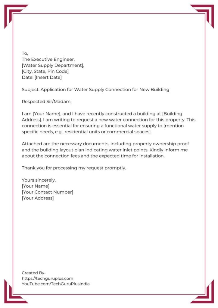 Application for Utility Connections: Electricity, Water, Gas & Internet ...