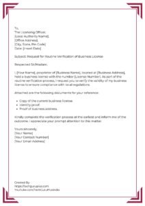Application for Verification of Local Business License [5 Format]